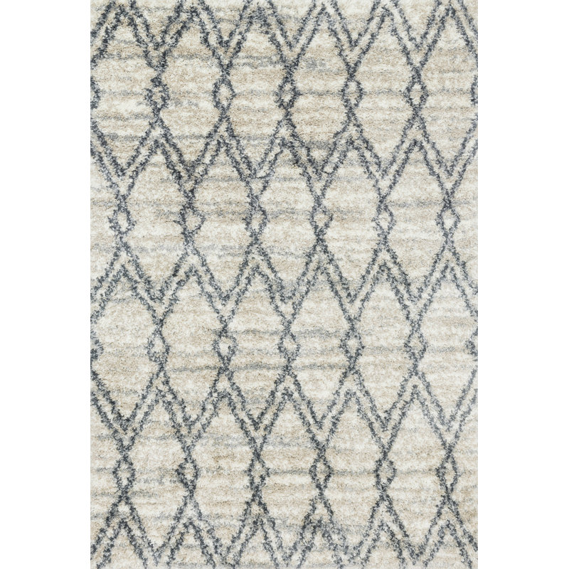 George Oliver Nellie Geometric Sand/Graphite Area Rug & Reviews | Wayfair